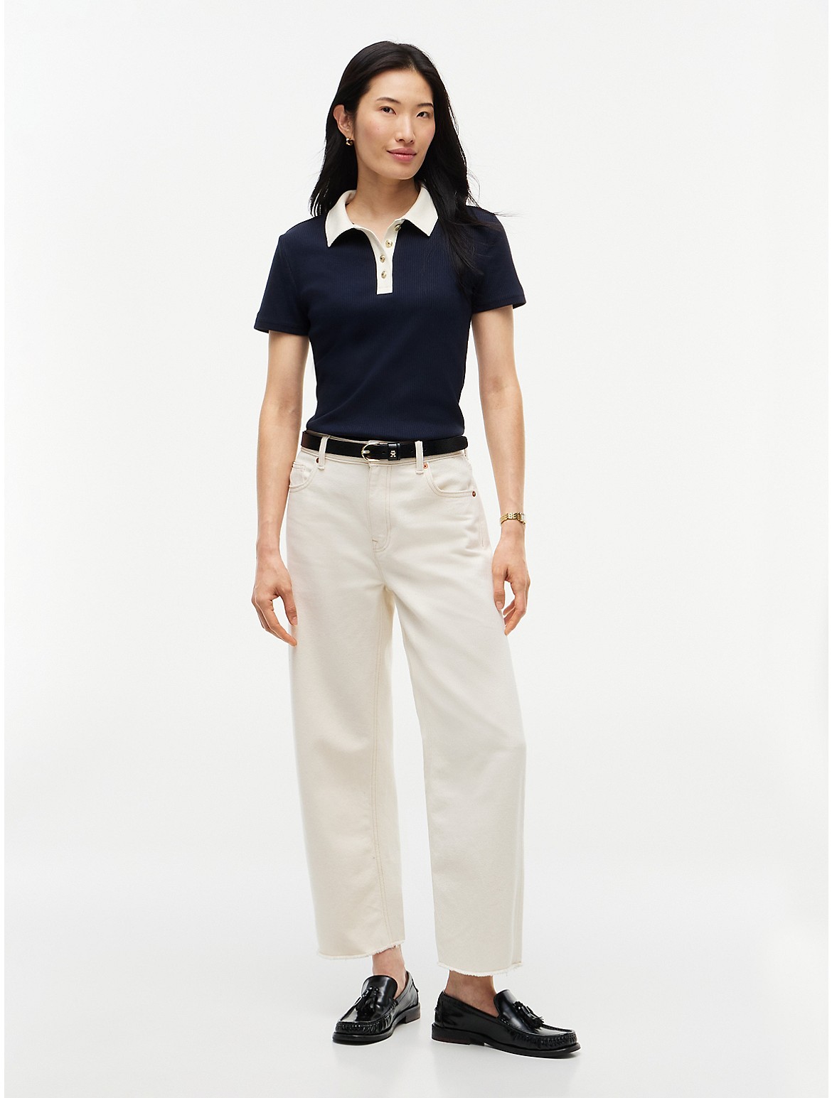 TOMMY HILFIGER Tommy Hilfiger Gold-Button Ribbed Polo